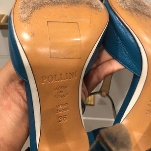 Pollini | Shoes | Authentic Pollini Teal Leather And Suede Heels | Poshmark